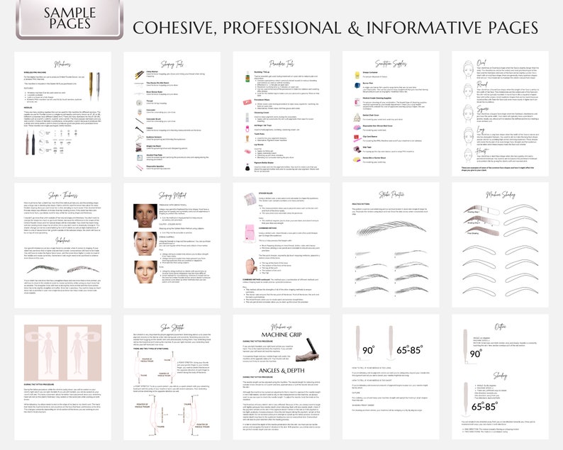 PMU Eyebrows Training Manual, Ombre, Powder Brows, Microblading ...