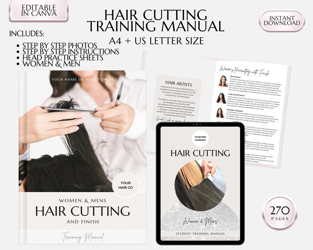 Hair Cutting Manual, Cosmetology Training Manual, Hair Cutting Guide ...