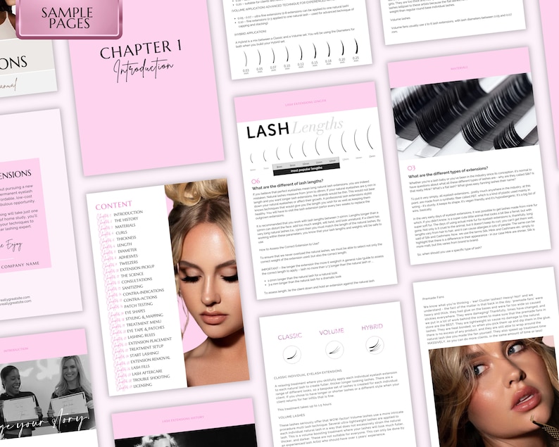 Lash Manual Pink, Custom Lash Manual, Eyelash Extensions, Training ...