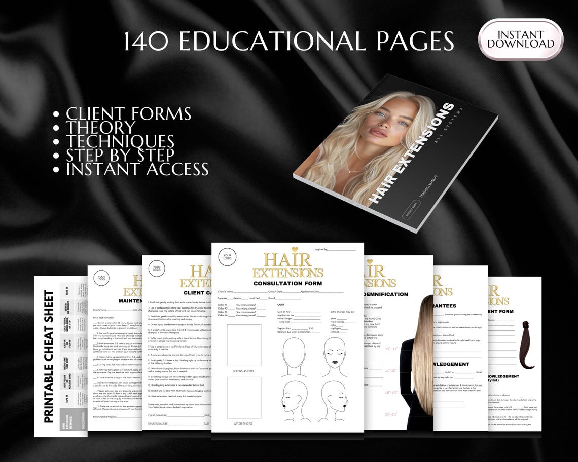 Hair Extensions Training Manual, Cosmetology Student, Canva (PDF) - Etsy