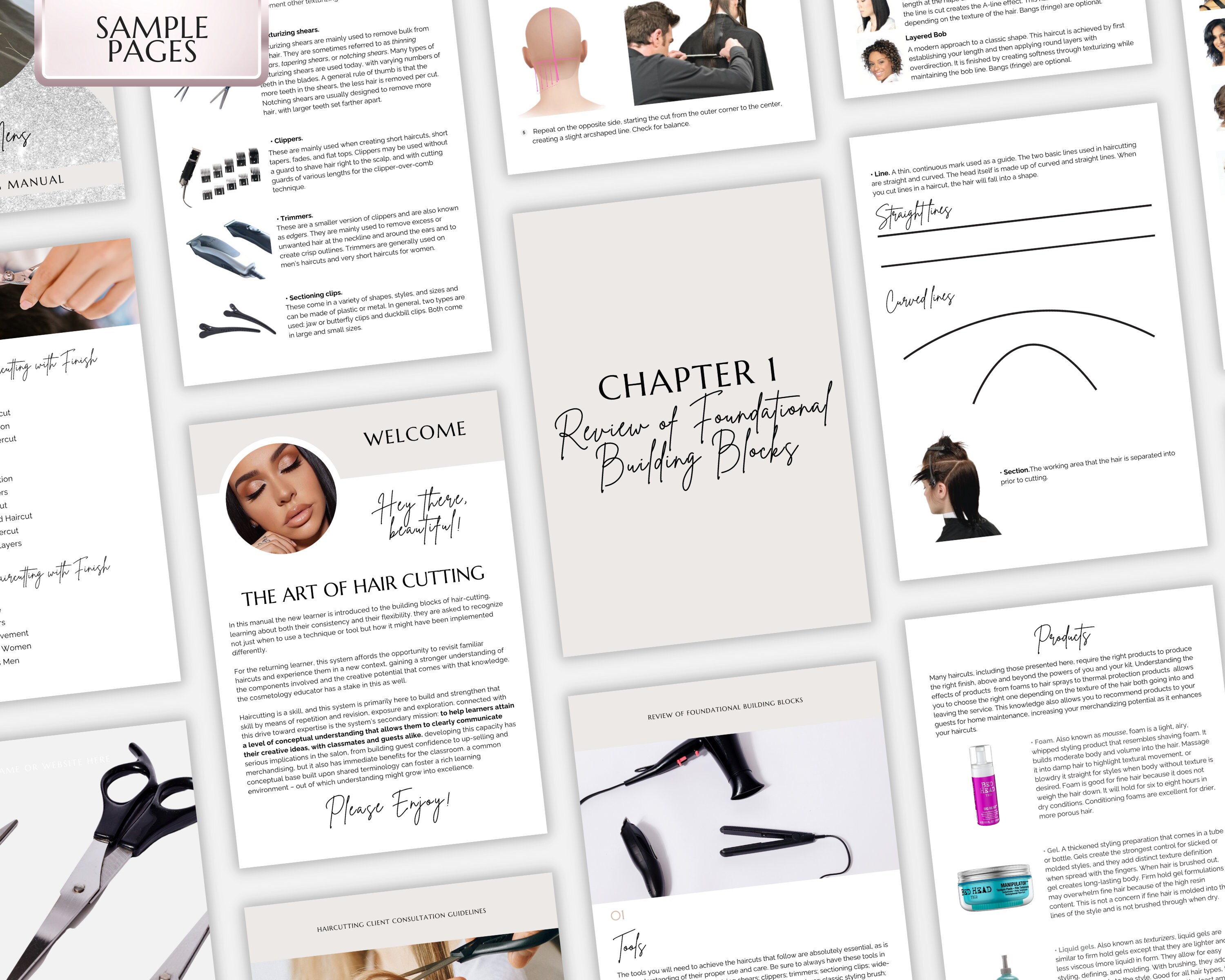 Hair Cutting Manual, Cosmetology Training Manual, Hair Cutting Guide ...