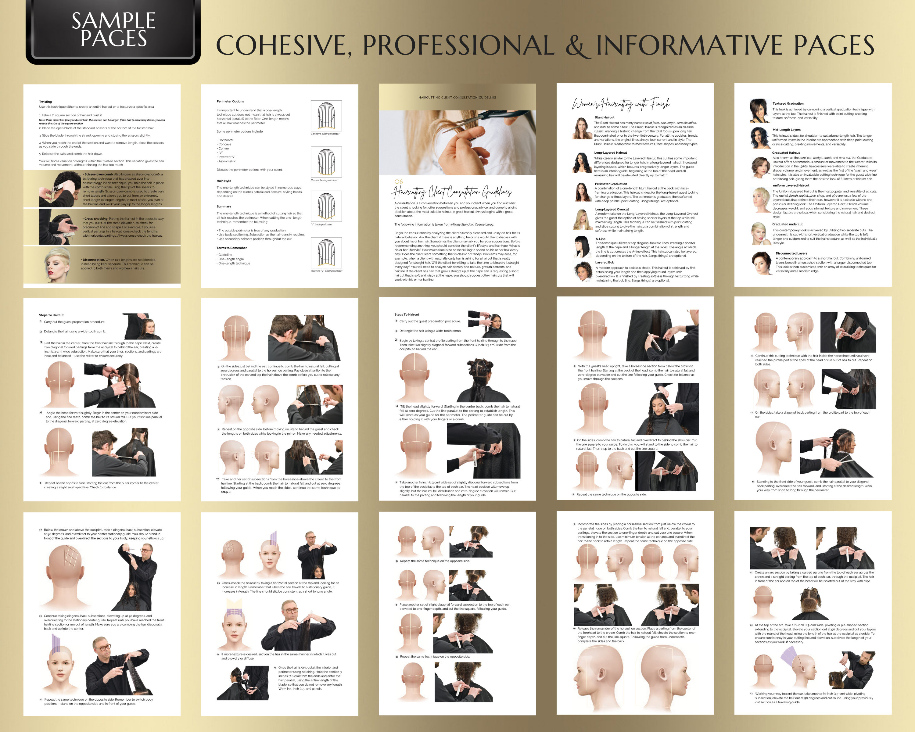 Hair Stylist Training Manual for Hair Cutting, Beginner and Experienced ...