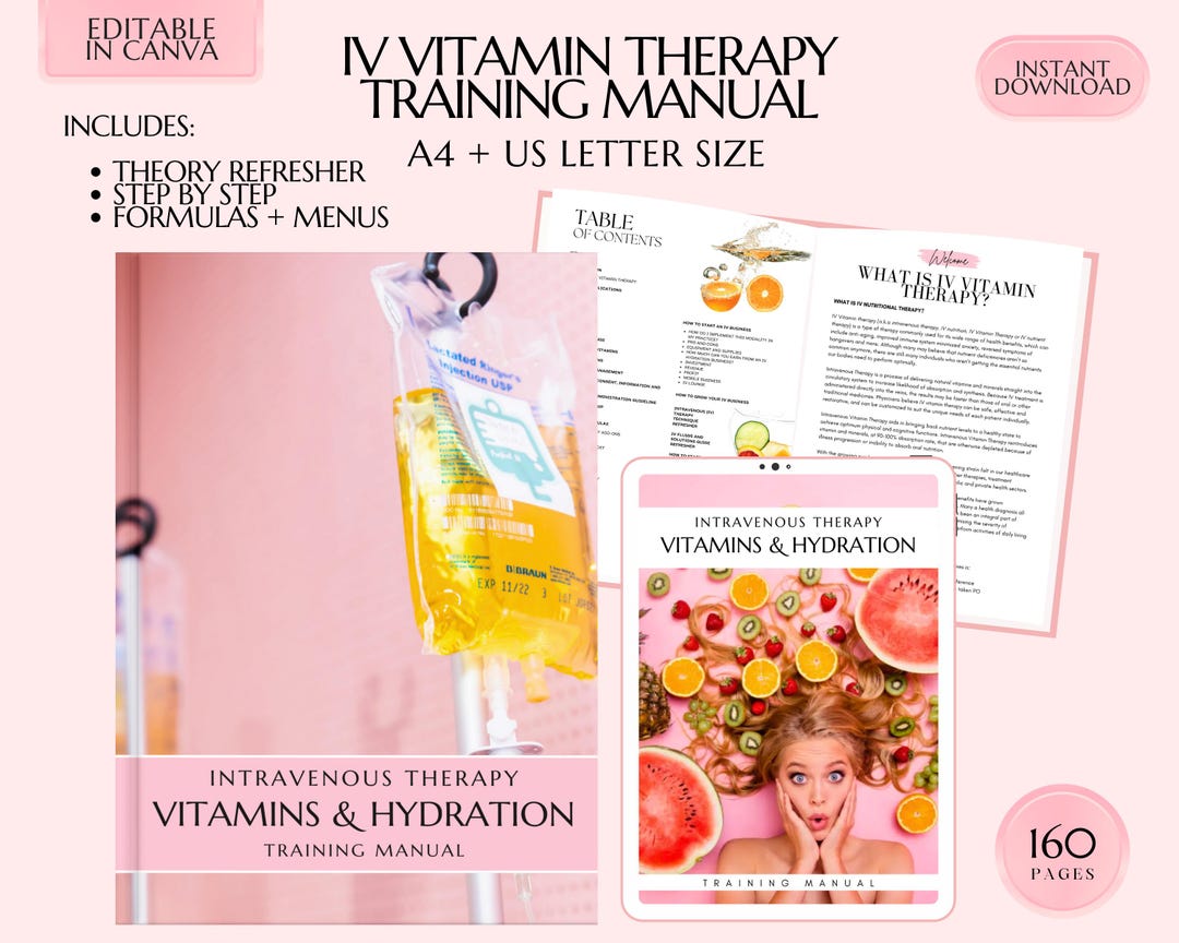 IV Vitamin Therapy Training Manual, IV Nutrient Formulas Training Guide ...