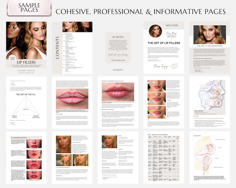 Lip Filler Training Manual, Injection Techniques, Botox (editable Canva ...