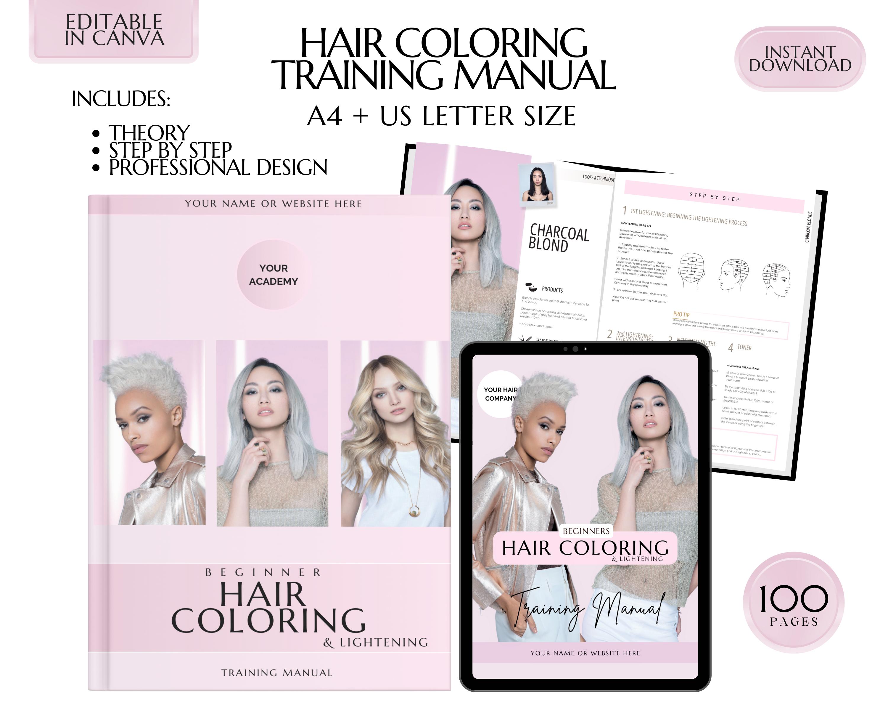Hair Coloring Manual, Hair Lightening Training Guide, Balayage, Bleach ...