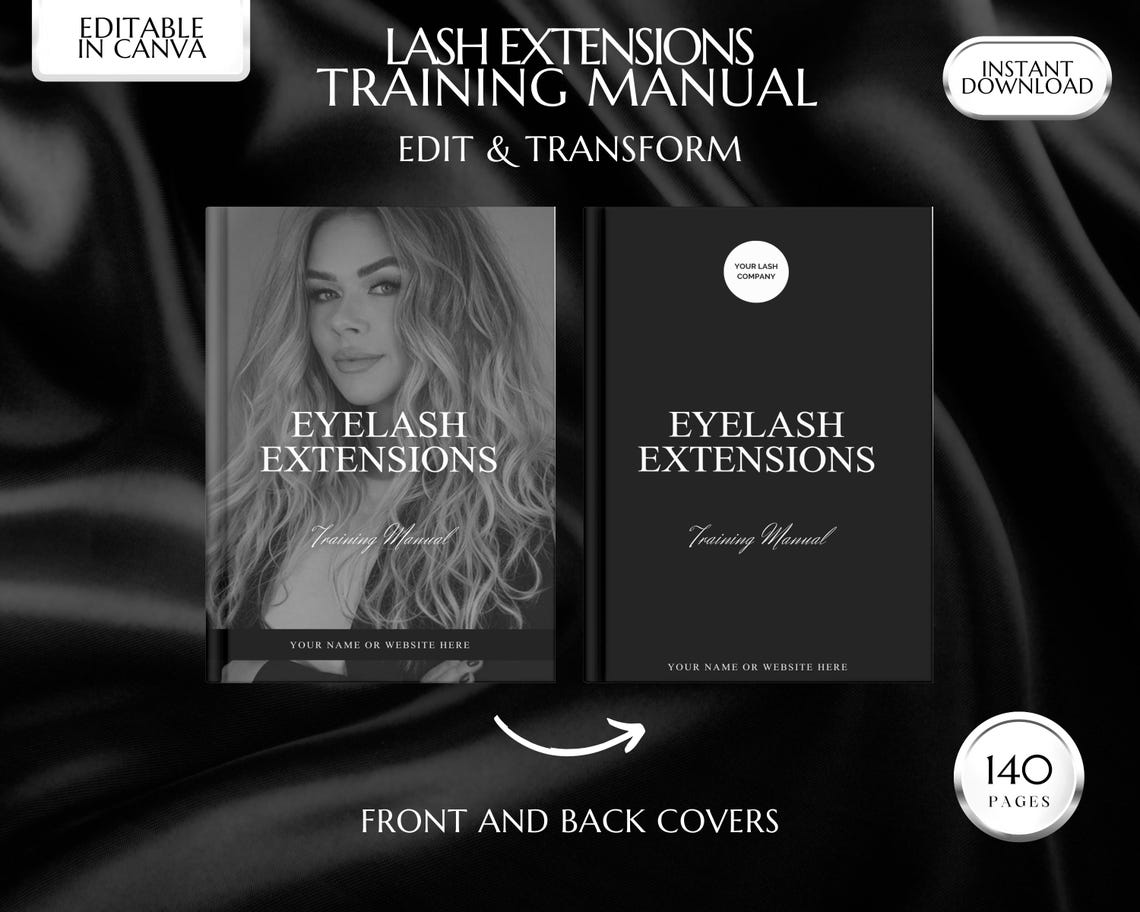 Lash Extension Training Manual, Lash Course Ebook, Canva Template (PDF ...