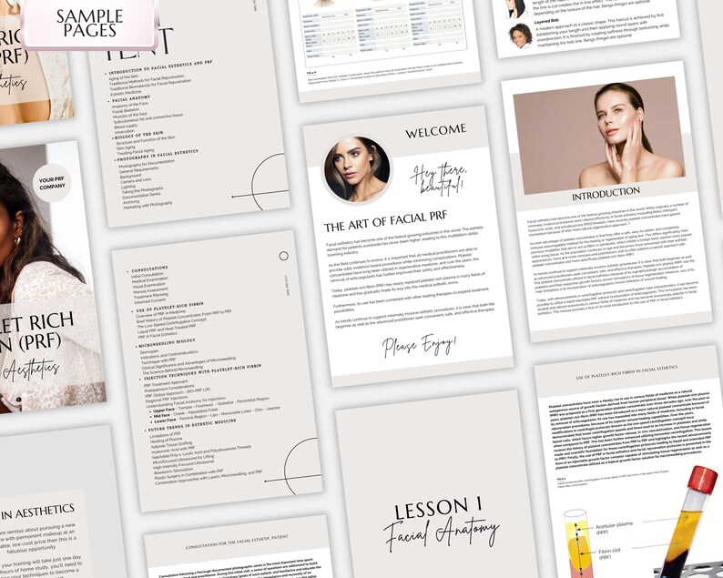 Platelet Rich Fibrin Training Manual, PRF Training Guide, Plasma Facial, Bio-lift, Bio Filler ...