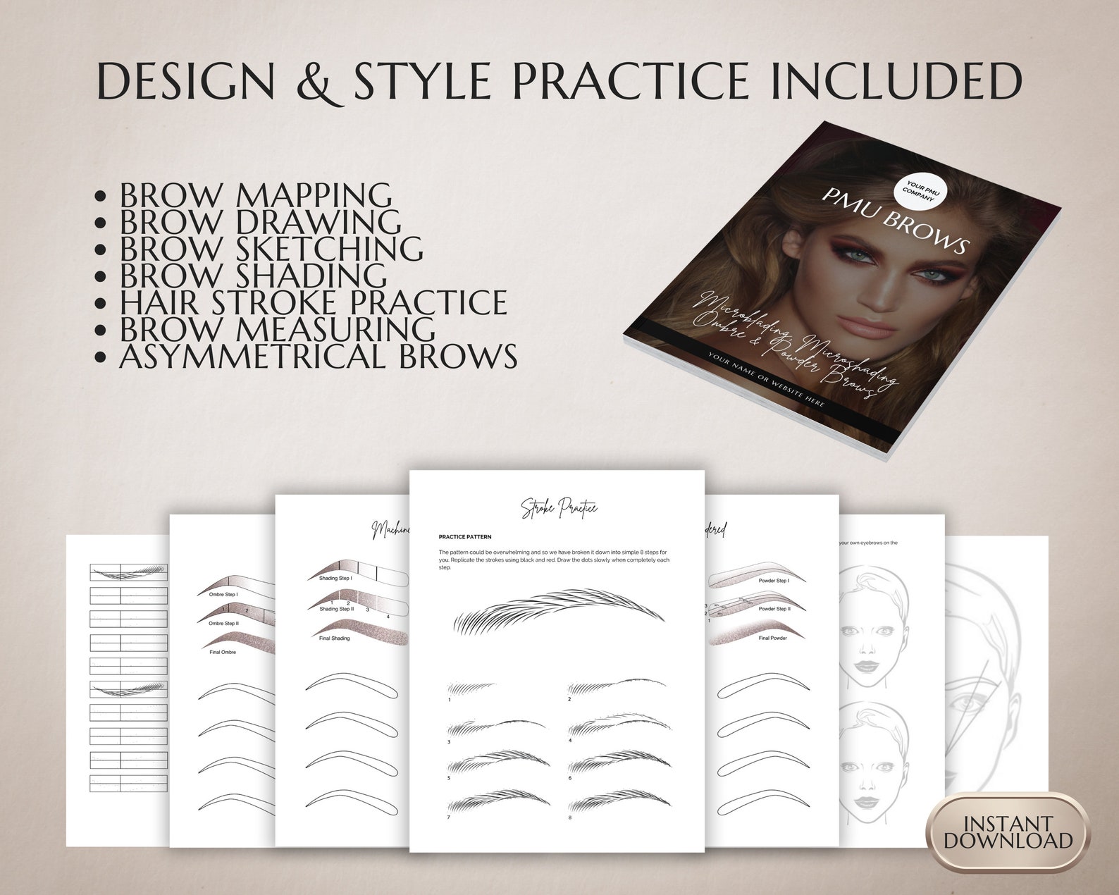 PMU Brows Training Manual, Ombre, Powder Brows, Microblading ...