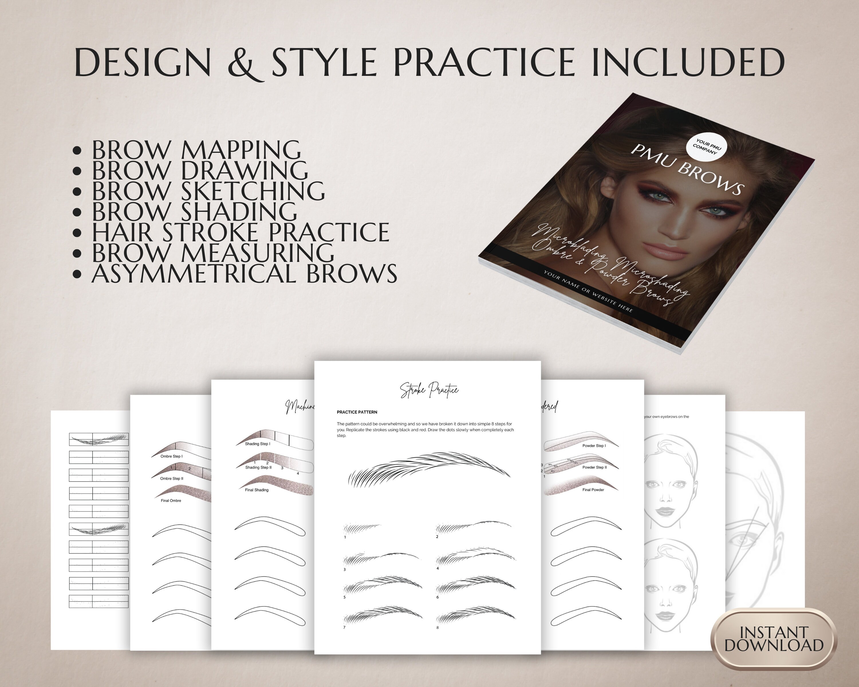 PMU Brows Training Manual, Ombre, Powder Brows, Microblading ...