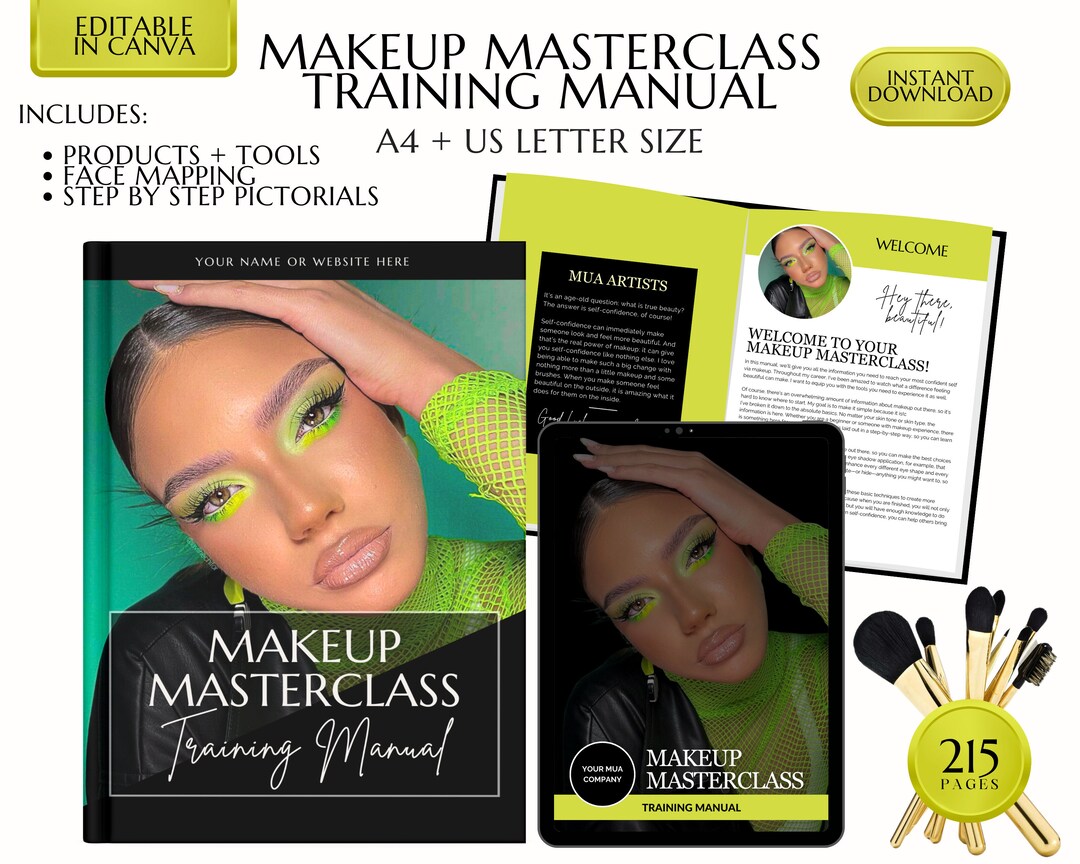 Makeup Manual Tutorial, MUA Manual, Makeup Lessons, Makeup Workbook ...