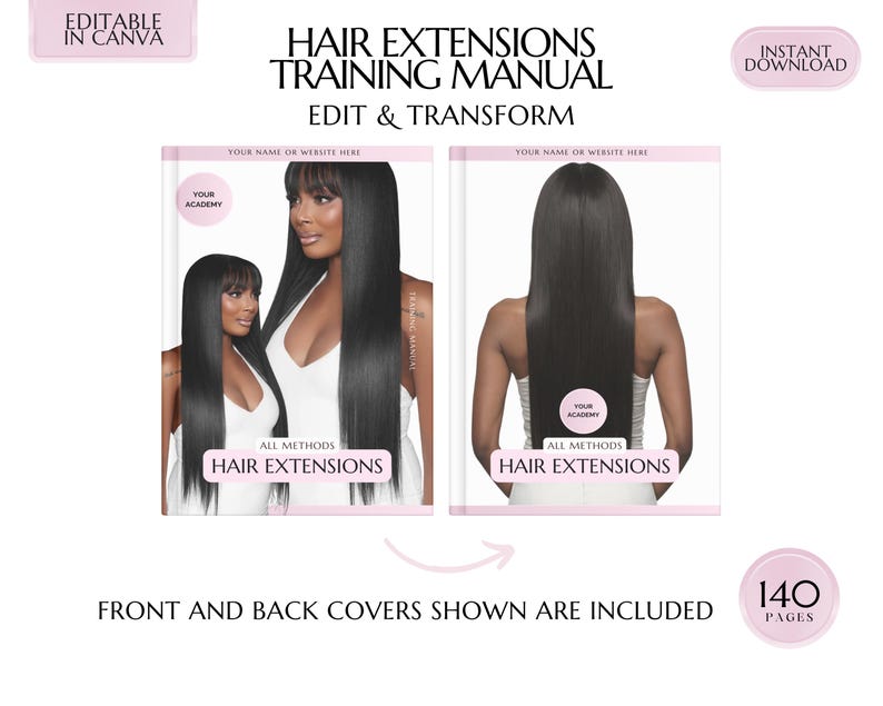 Hair Extensions Training Manual, Cosmetology Student Guide (PDF) - Etsy