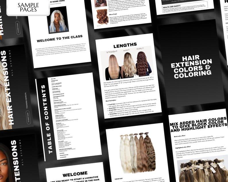 Hair Extensions Training Manual, Cosmetology Student, Canva (PDF) - Etsy