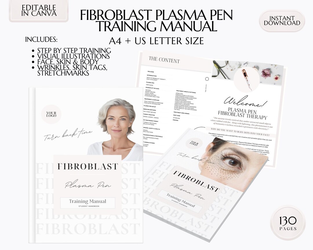 Plasma Pen Fibroblast Training Manual, Complete Plasma Pen Guide ...