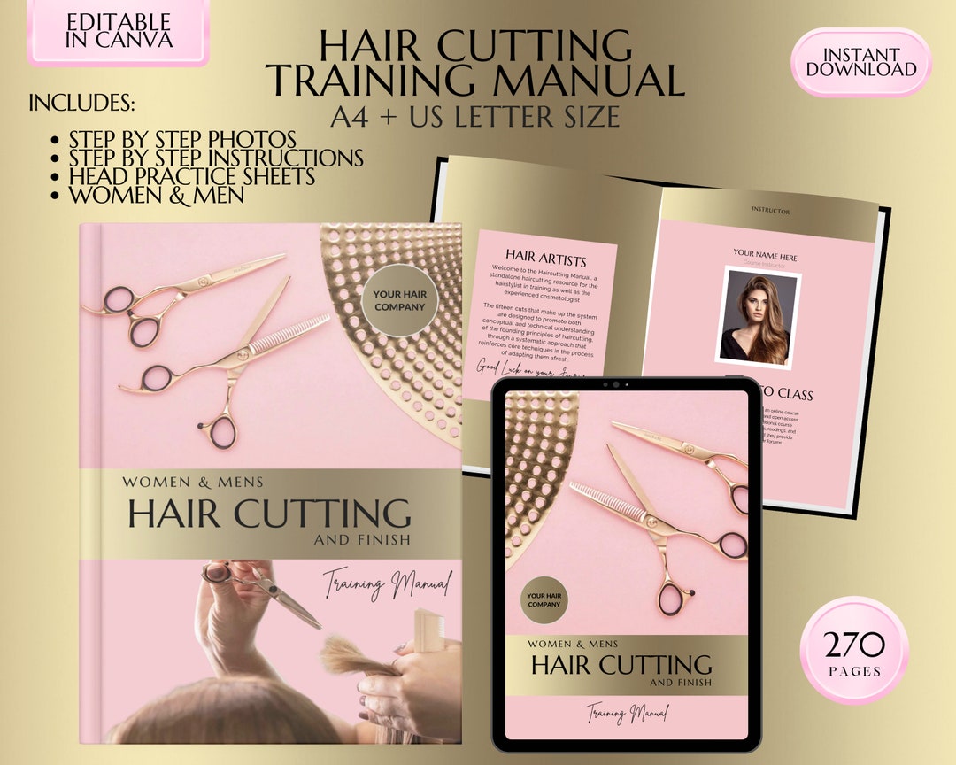 Hair Cutting Manual for Hair Stylists, Women & Mens Cuts, Beginner ...