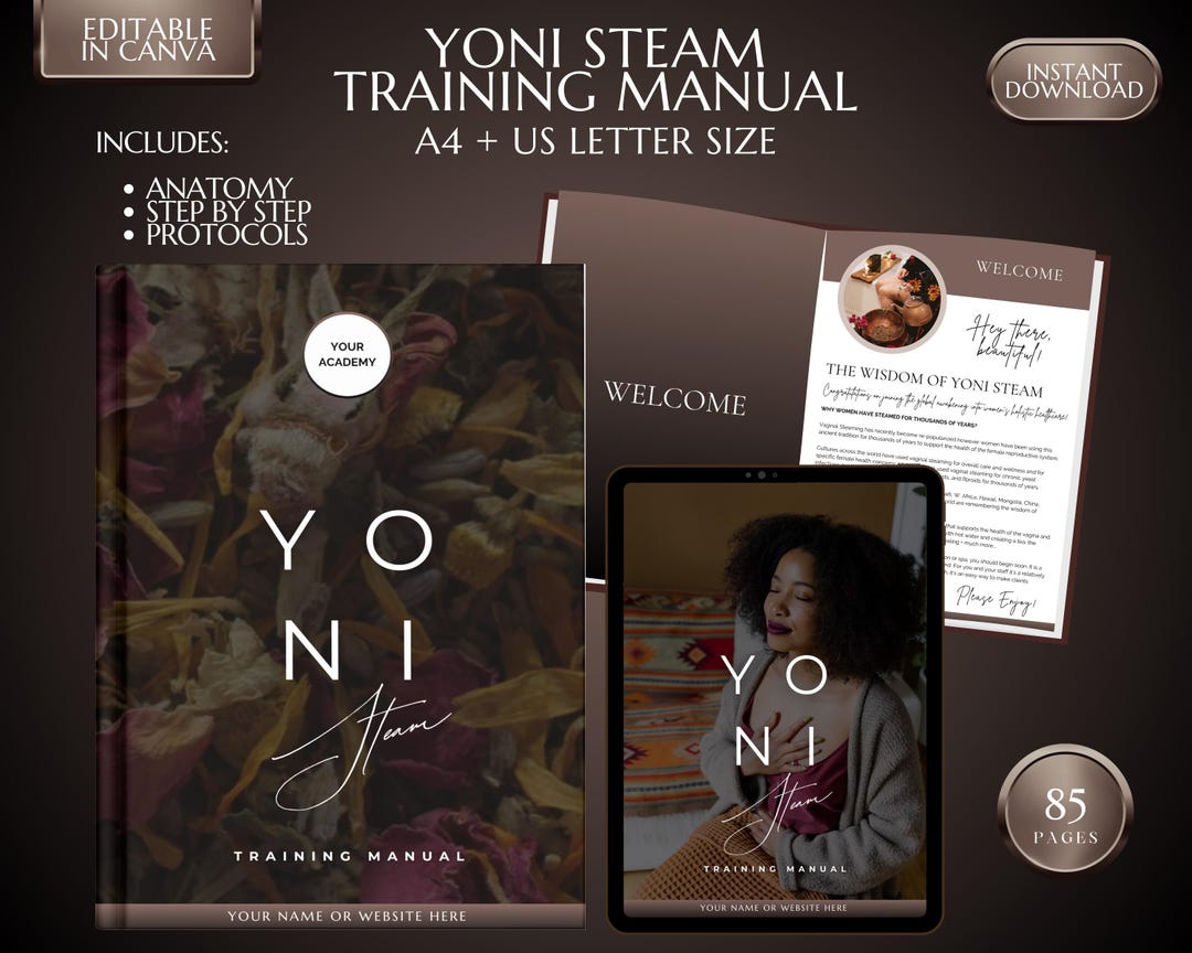 Yoni Steam Training Manual, Digital Yoni Guide, V Steam Education, Teaching Guide, Step by Step ...