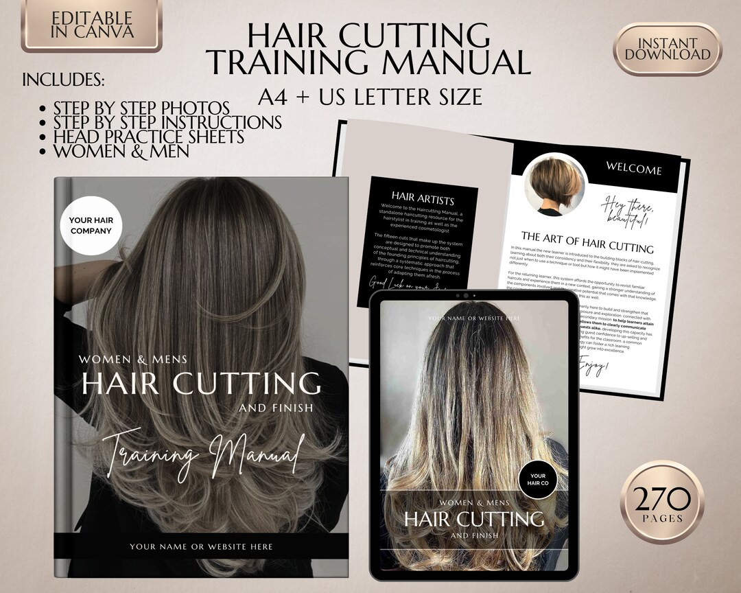 Hair Cutting Training Manual, Student Training Guide, Step by Step ...