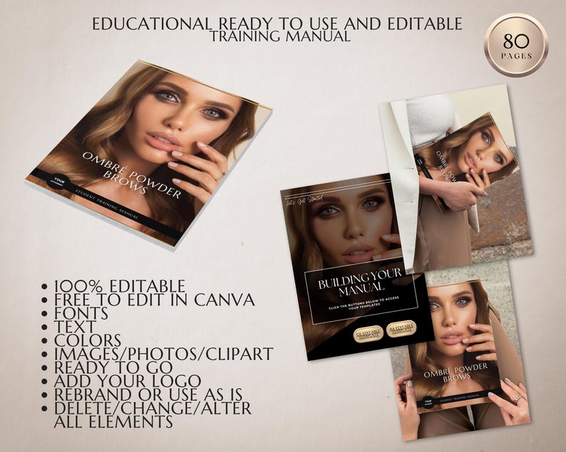 Ombre Powder Brows Training Manual, Color Corrections, Student Training Course, PMU Brows, Ebook ...