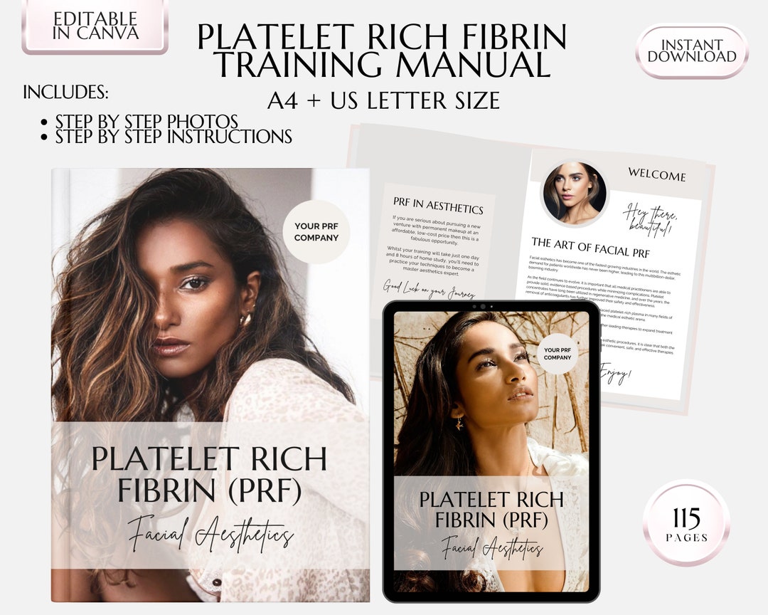 Platelet Rich Fibrin Training Manual, PRF Training Guide, Plasma Facial, Bio-lift, Bio Filler ...