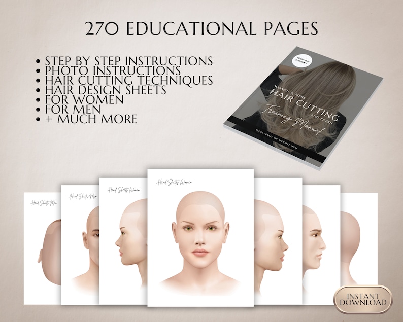 Hair Cutting Training Manual, Student Training Guide, Step by Step ...