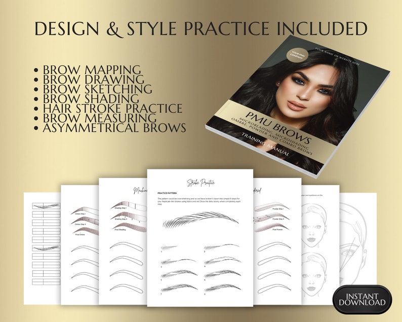 Permanent Makeup PMU Training Manual, Microblading, Microshading, Ombre ...