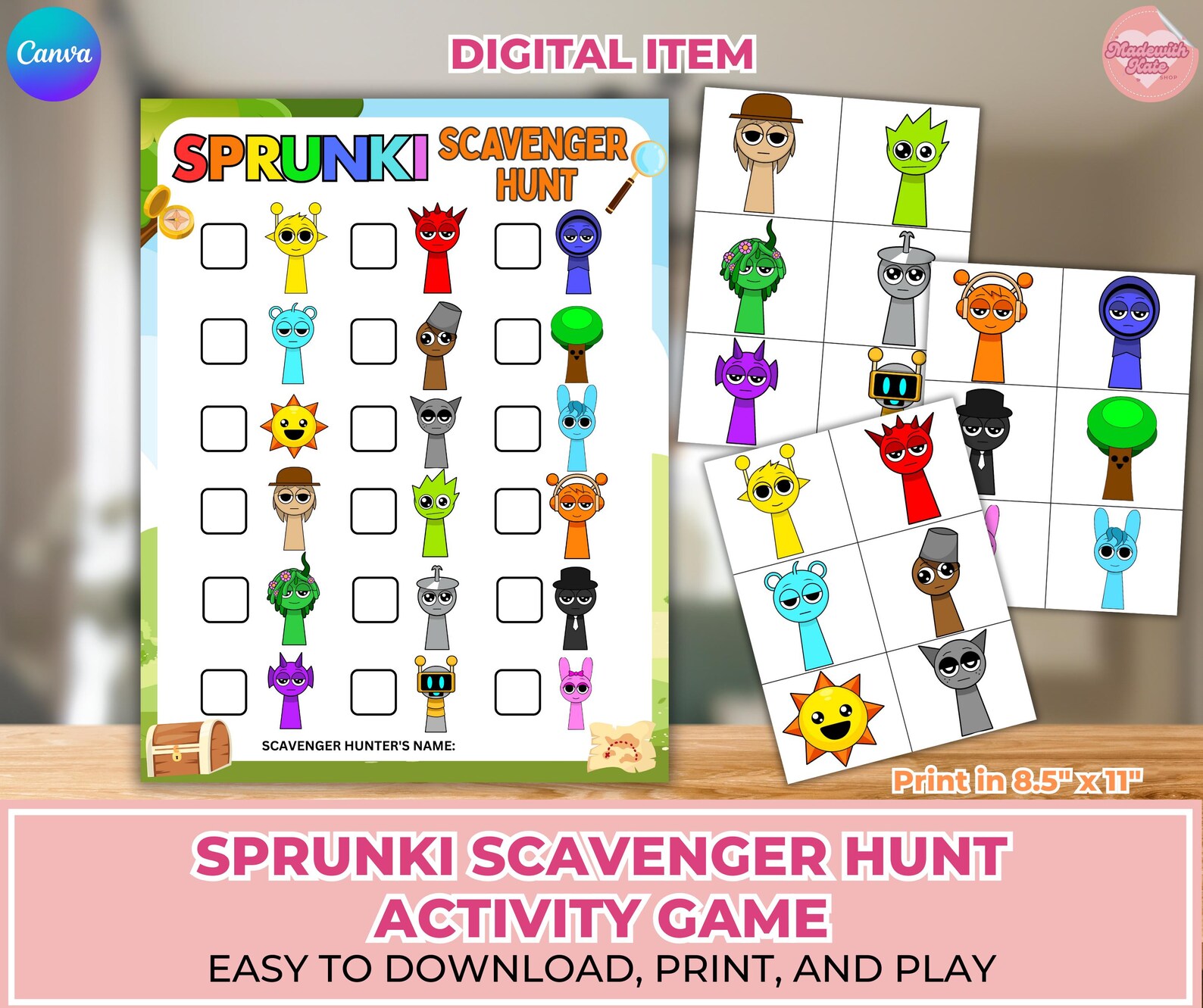 Sprunki Scavenger Hunt Game, Printable Sprunki Scavenger Hunt Activity ...