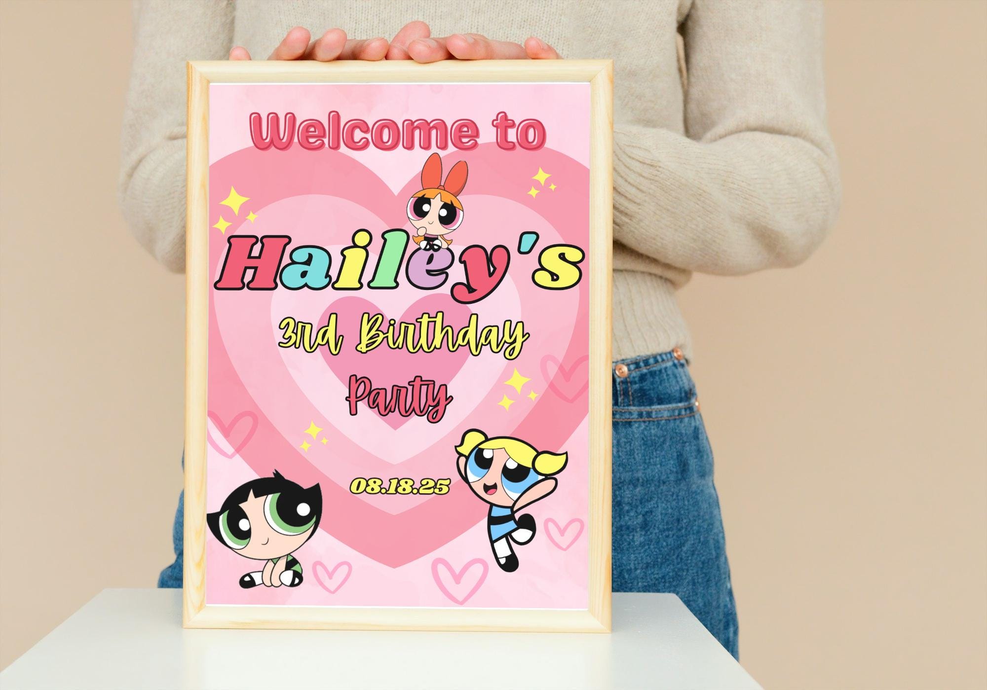 Powerpuff Girls Custom Welcome Party Sign , Powerpuff Welcome Board ...