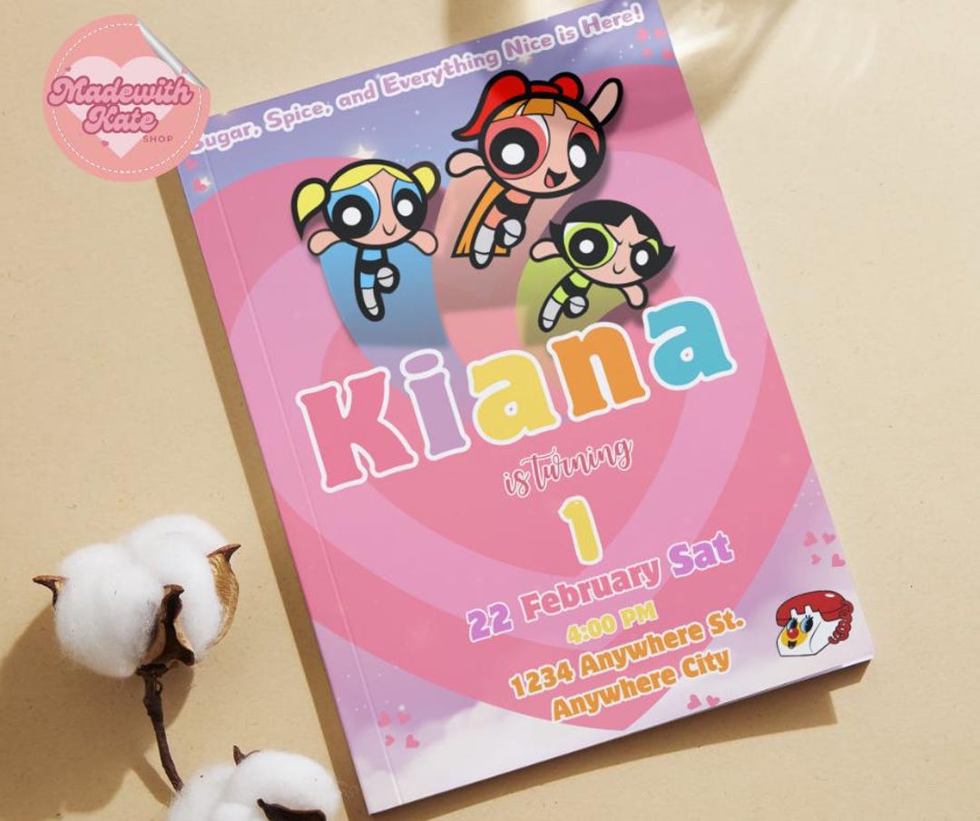 Editable Powerpuff Girls Birthday Celebration Invitation Template ...