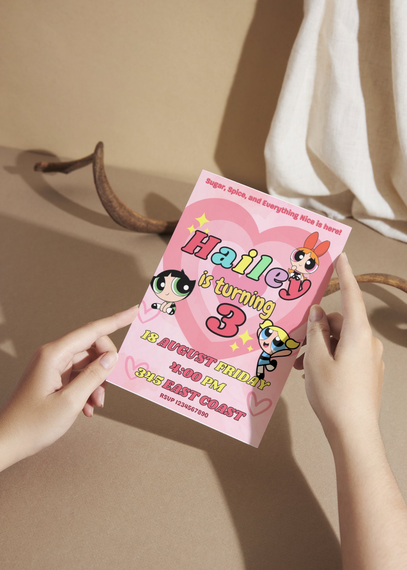 Editable Powerpuff Girls Birthday Celebration Invitation Template ...