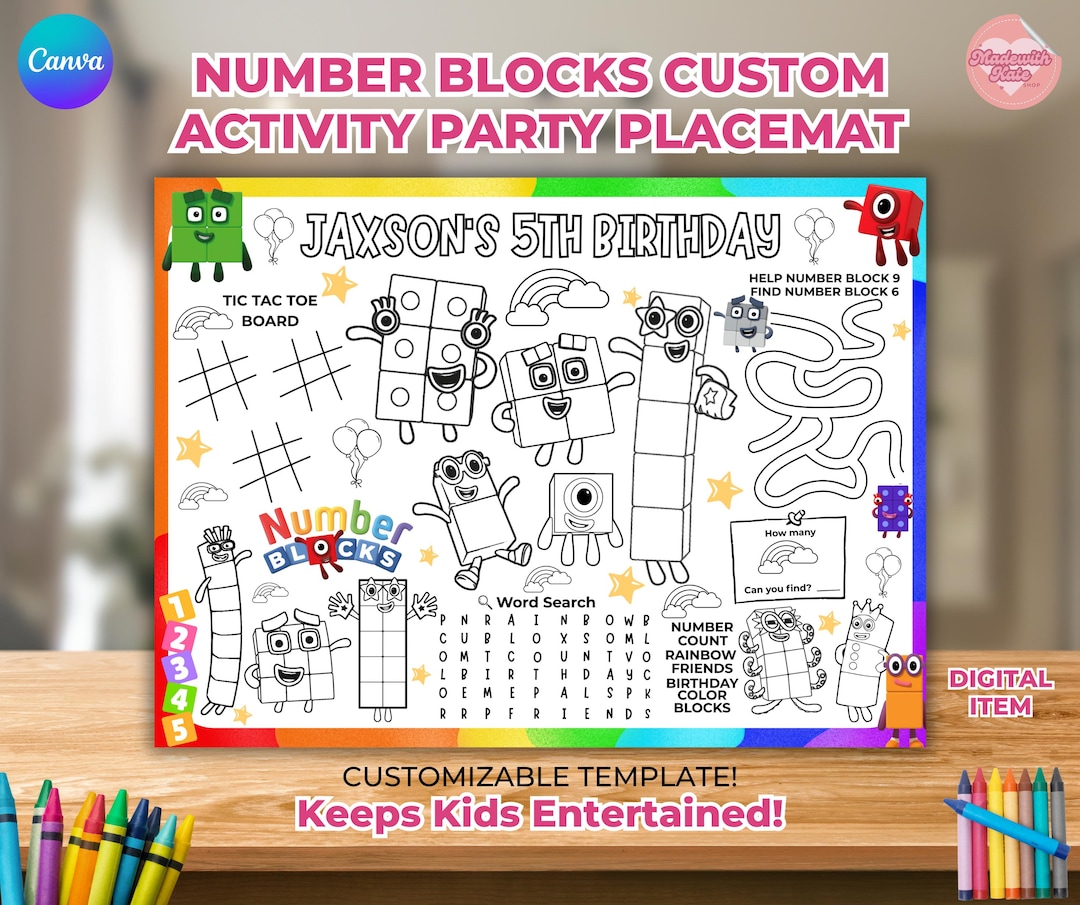 Number Blocks Birthday Coloring Page, Printable Number Blocks Birthday ...