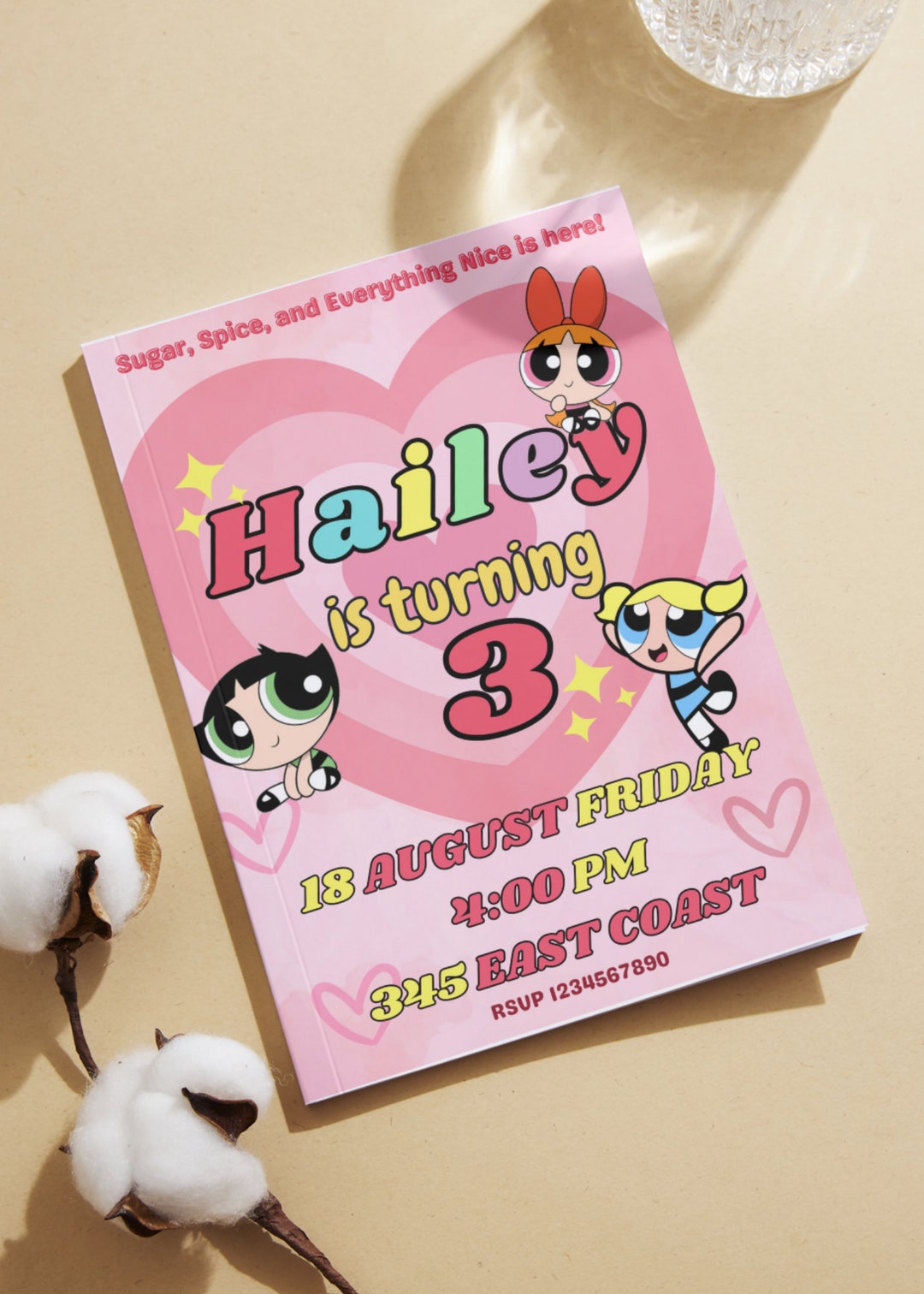 Editable Powerpuff Girls Birthday Celebration Invitation Template| Digital Powerpuff Girls ...