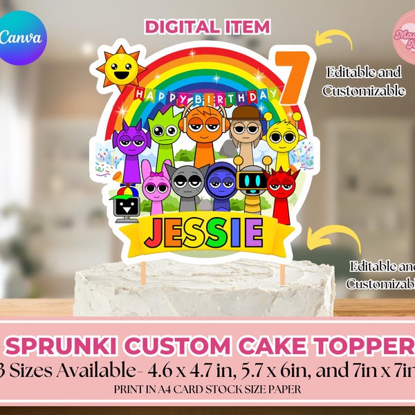 Sprunki Cake Topper - Etsy
