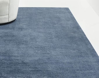 CB Baxter Indigo Blue Hand Tufted Woolen Handmade Carpets for Bedroom ...