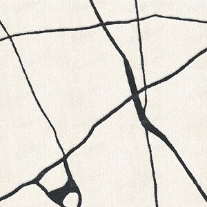 Gute Wool Rug Black and White, Living Room Bedroom Handmade Rug ...