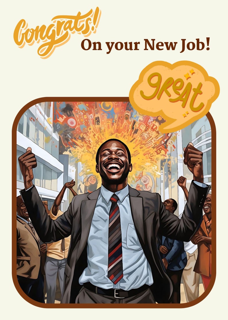 Digital Download Afro Black Art Congrats Unique and Celebratory ...