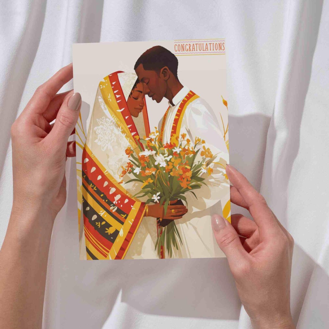 African Wedding Card: Romantic Couple Art (digital Download) - Etsy