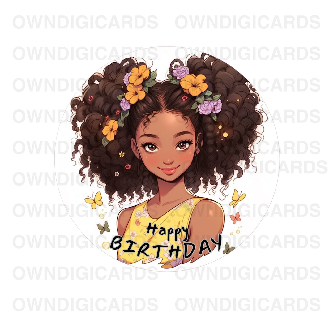 Downloadable PNG Sticker - "happy Birthday" Sticker With Cute Girl ...