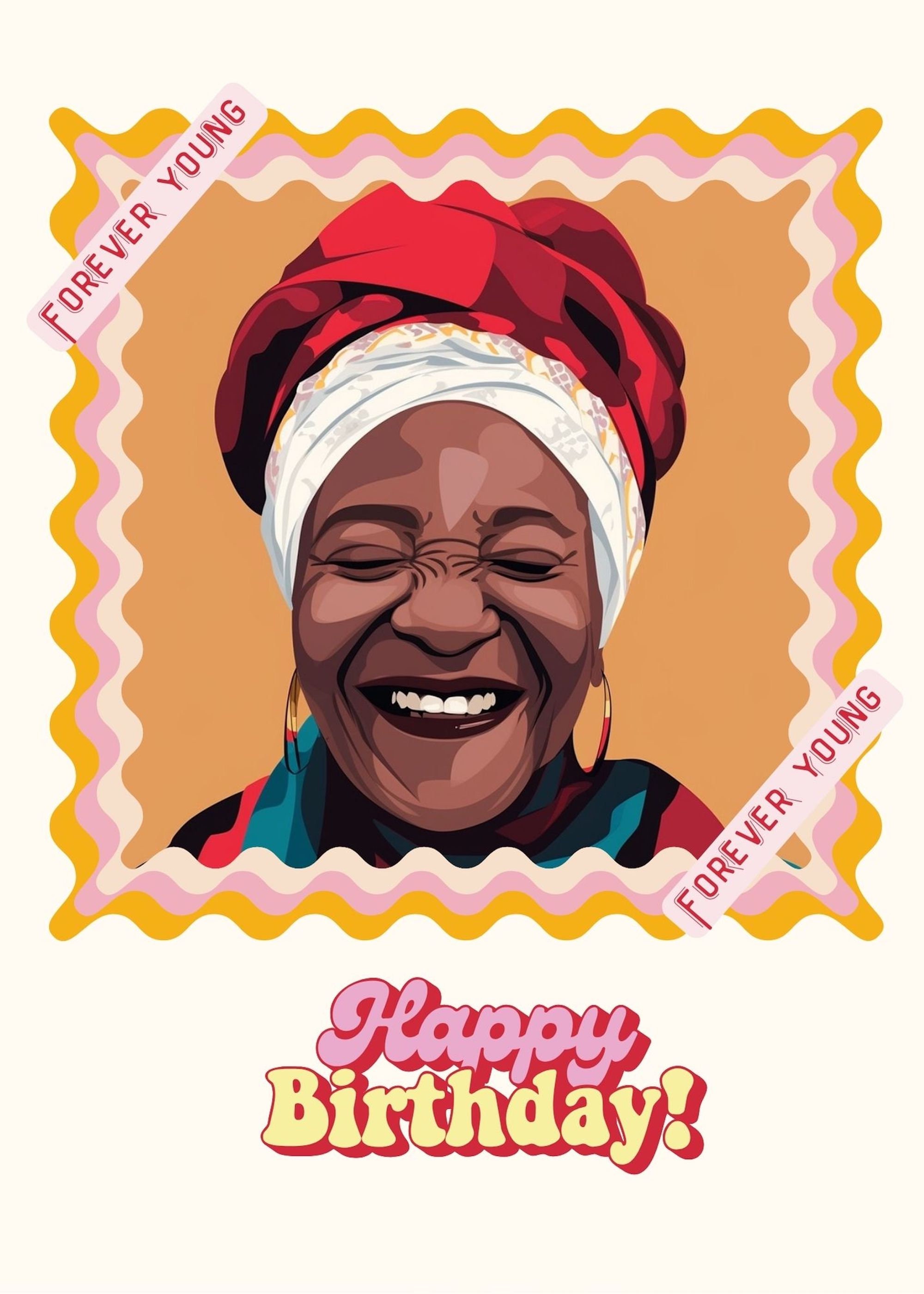 Digital Download Afro Black Art Birthday Card Forever Young - Etsy
