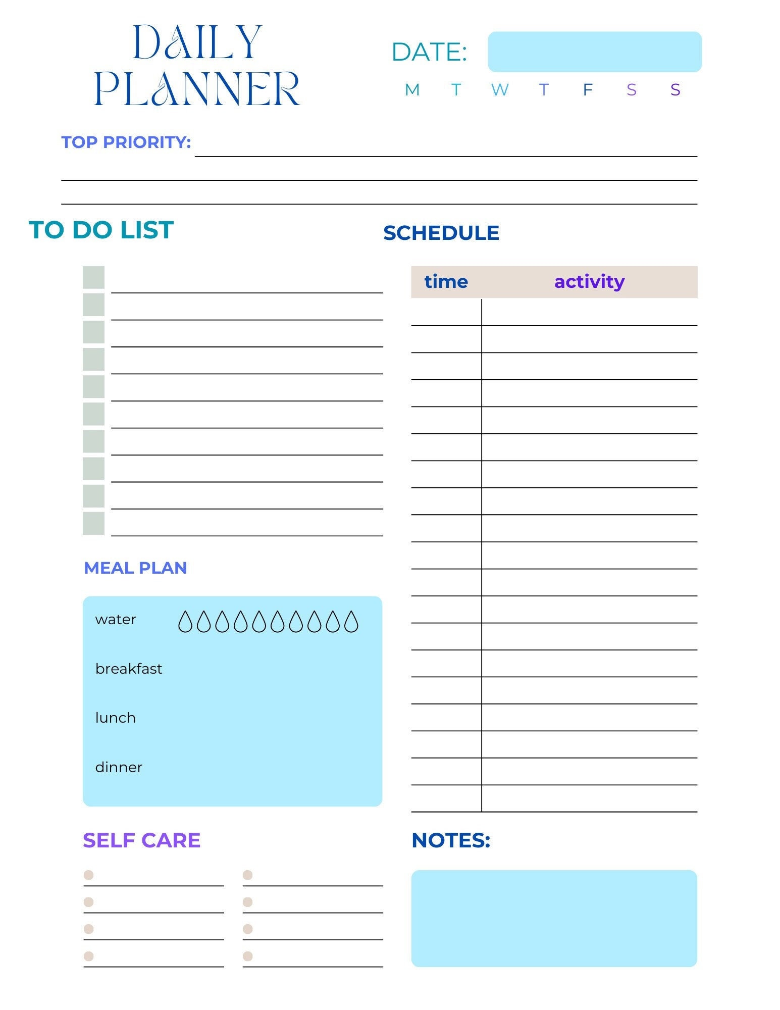 Daily to Do Printable Planner, Download Instantly, Cute Minimalist ...