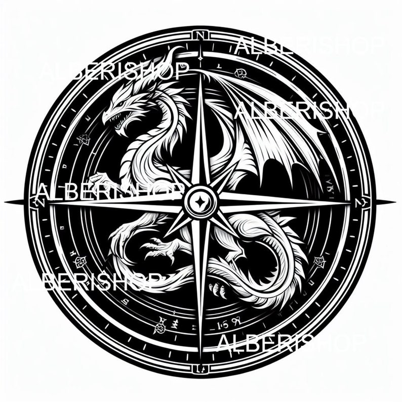 10 Dragon Compass Svg, Dragon Svg, Magic Dragon Svg, Dragon Clipart, Dragon Clipart, Dragons ...
