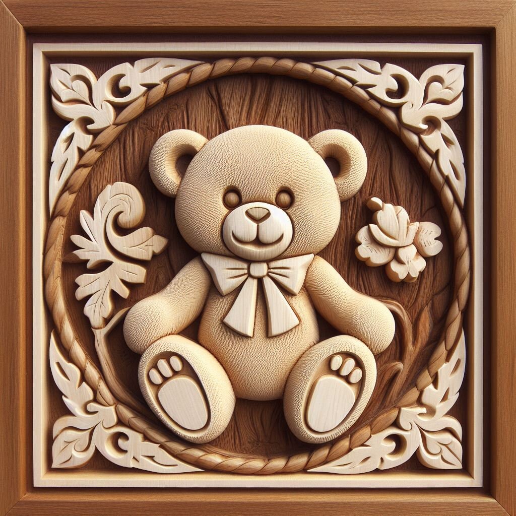 6 Stl Files Teddy Bear 3d Model STL CNC Files Wall Decor Wood Art Home ...