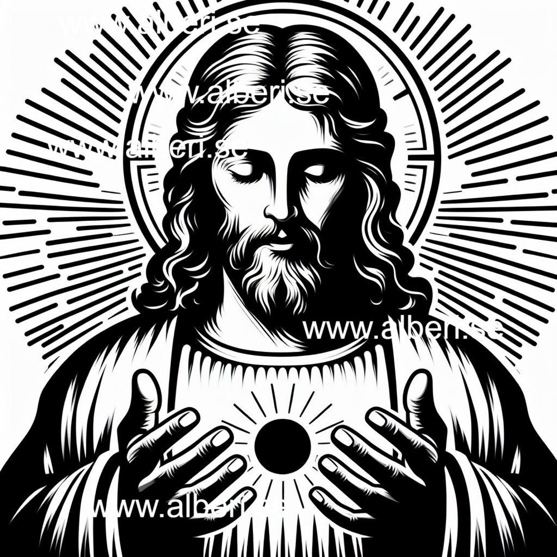 8 Jesus Laser Engrave File, Jesus Face SVG for Engraving, Wall Decor ...