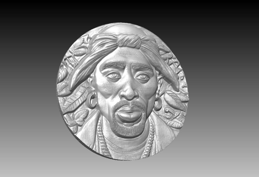 2 Cnc Files Tupac Wall Decor 3D Relief Woodcarving Walldecor Aspire ...