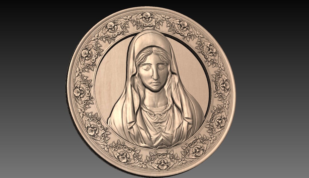 Holy Maria Stl Religion 3D STL Model 3 Files, CNC Router Engraver ...