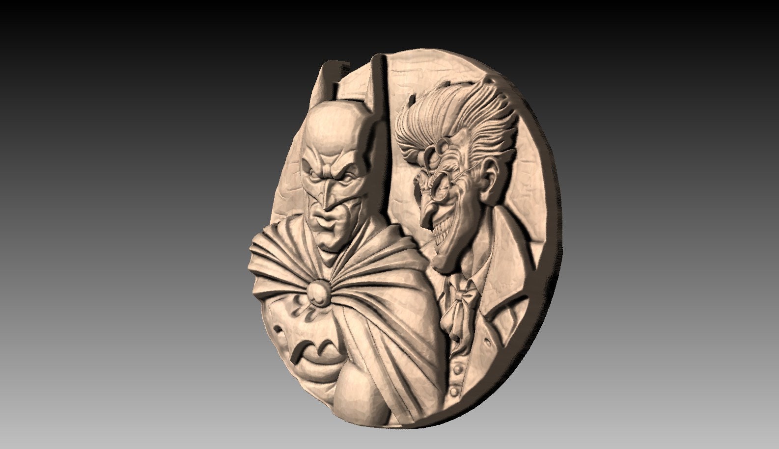 Batman and Joker Wall Decor 3D Relief Cnc File Woodcarving Walldecor ...