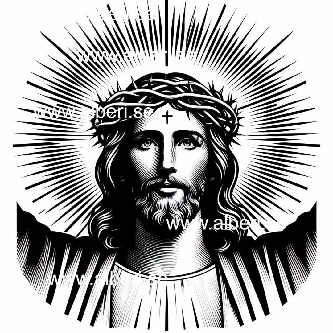 4 Jesus Laser Engrave File, Jesus Face SVG for Engraving, Wall Decor ...