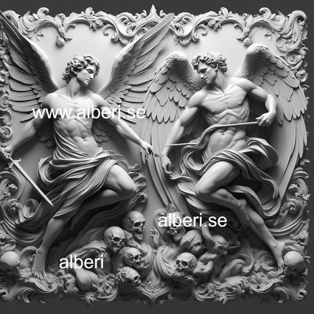 2 Laser Engraving File of Arc Angel Michael and Lucifer PNG - Etsy