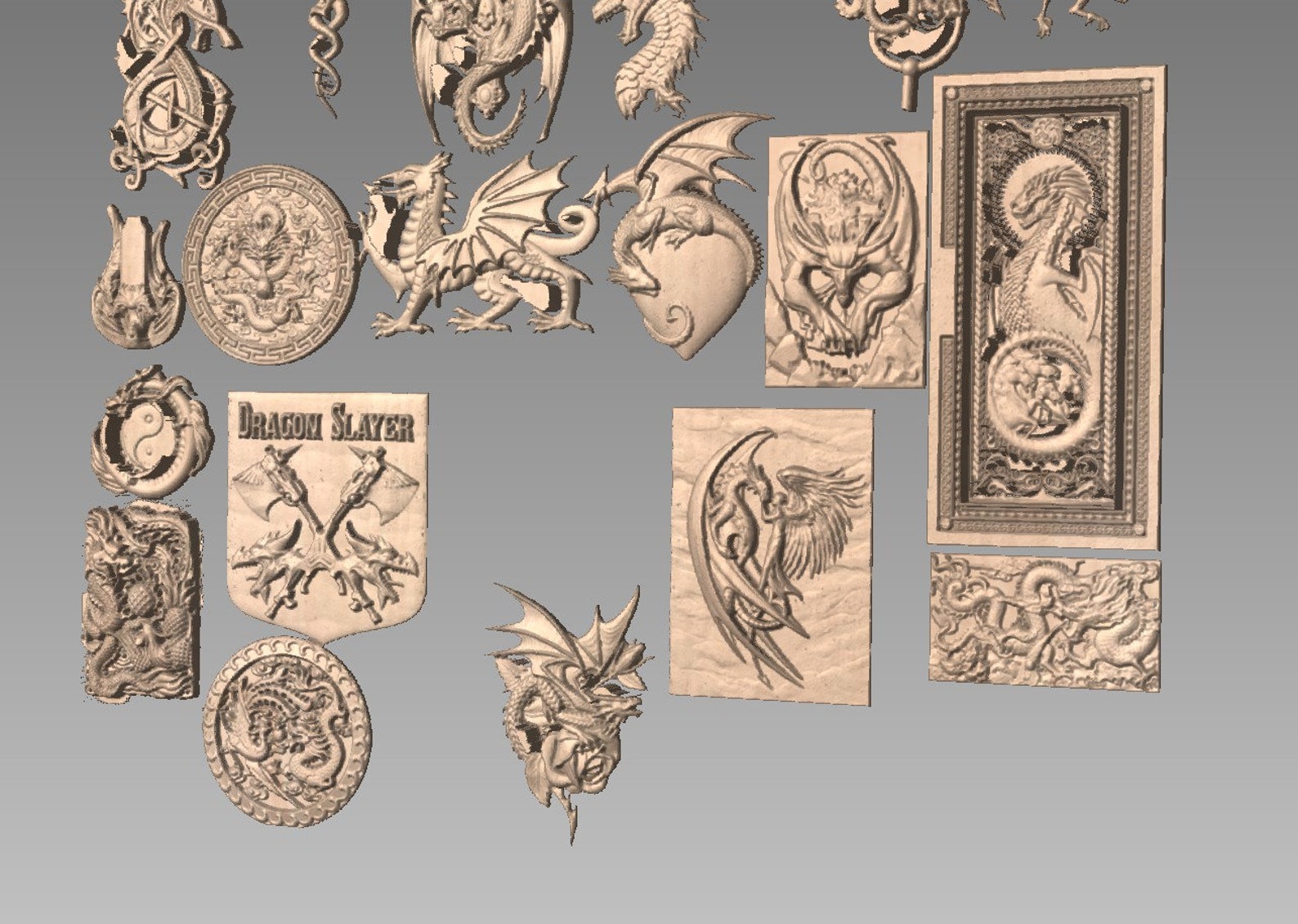 29 STL Dragon Files for Cnc Carvin 3D STL Model, Asia, Religion, Decor ...
