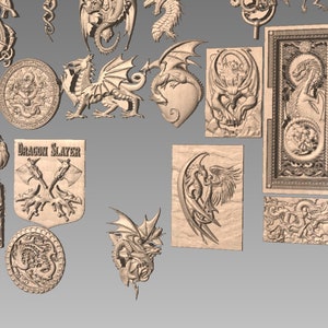 29 STL Dragon Files for Cnc Carvin 3D STL Model, Asia, Religion, Decor ...
