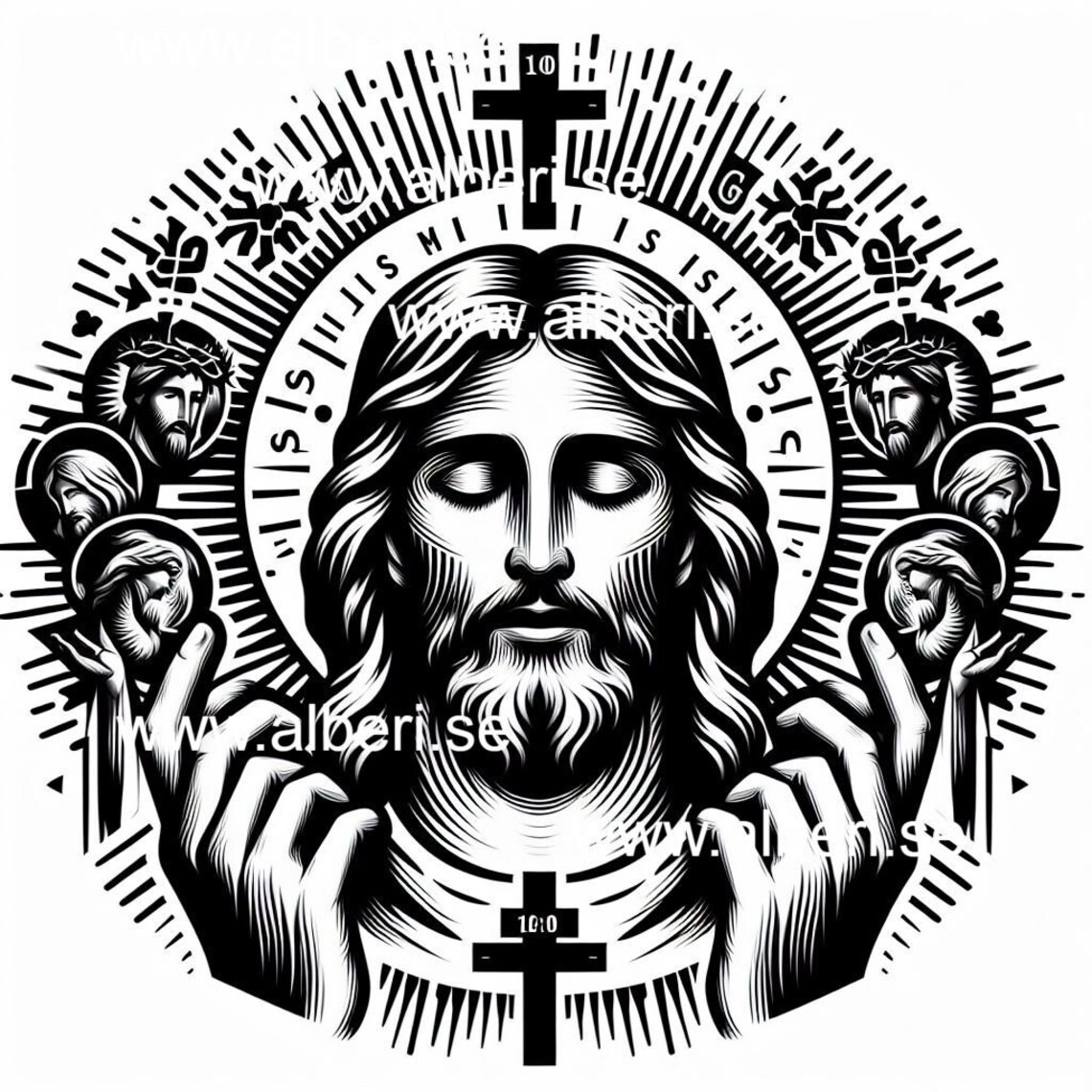 7 Jesus Laser Engrave File, Jesus Face SVG for Engraving, Wall Decor ...