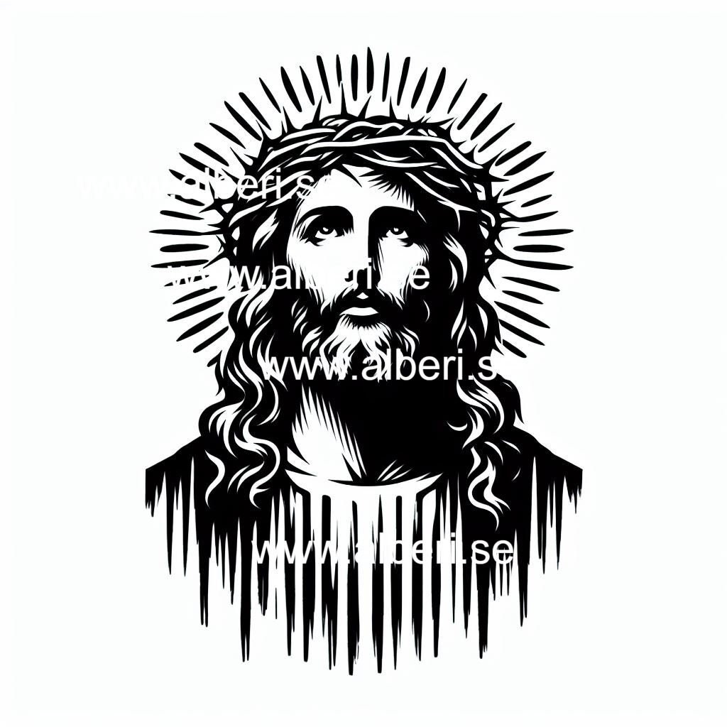 7 Jesus Laser Engrave File, Jesus Face SVG for Engraving, Wall Decor ...